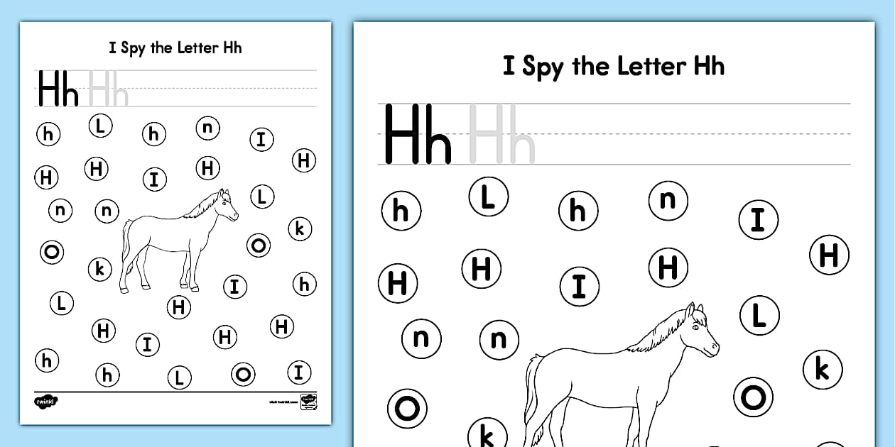 I Spy the Letter Hh Activity for PreK-K (teacher made)