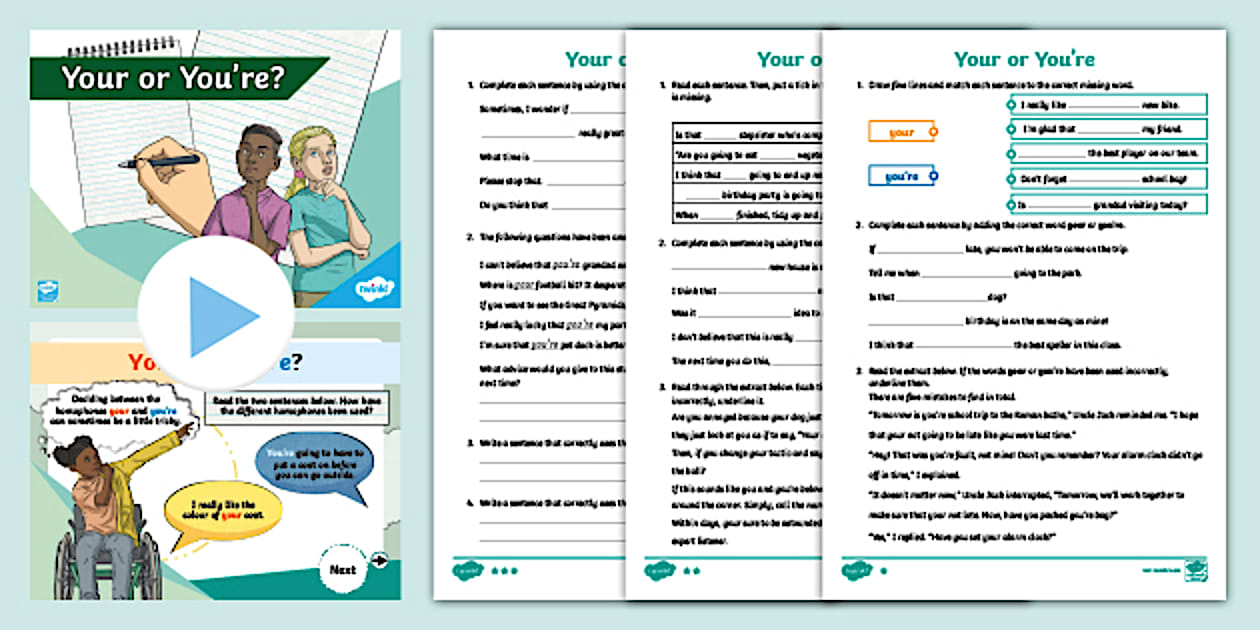 KS2 Your or You're Teaching Pack (teacher made) - Twinkl