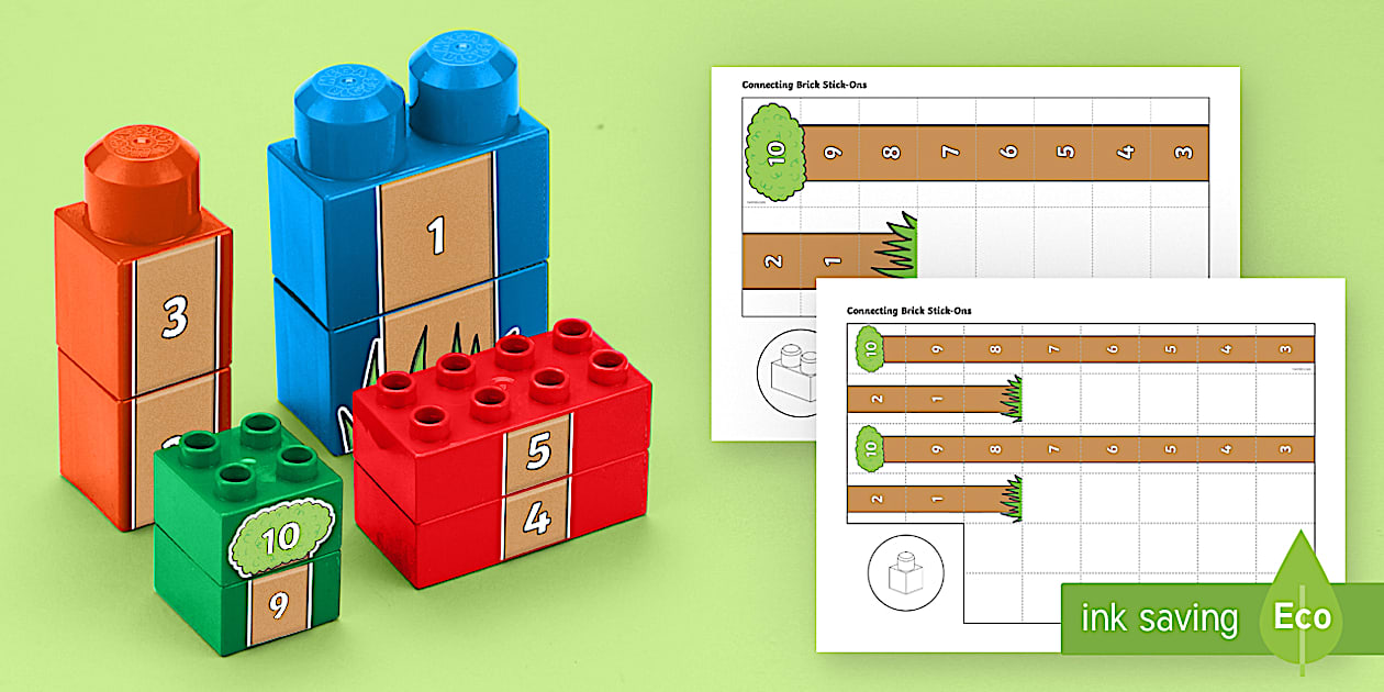 Number Tree to 10 Connecting Bricks Game (Teacher-Made)