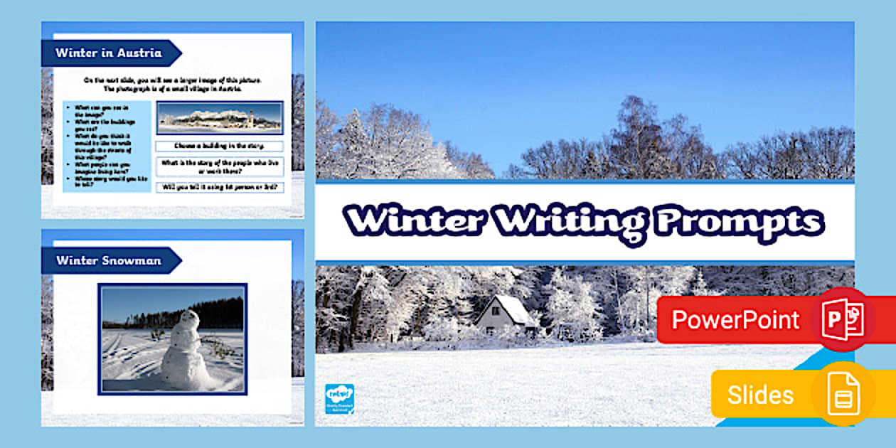 Winter Writing Prompts for Middle School PowerPoint & Google Slides