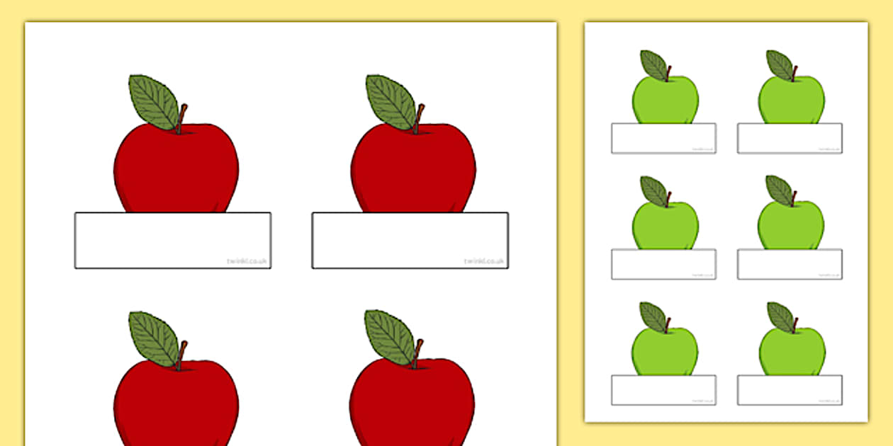 Black and White Editable Apples Self-Registration - Twinkl