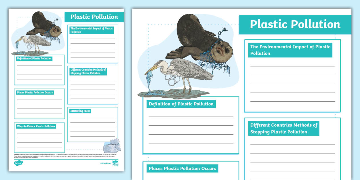 Plastic Pollution Fact File Template (teacher made) - Twinkl
