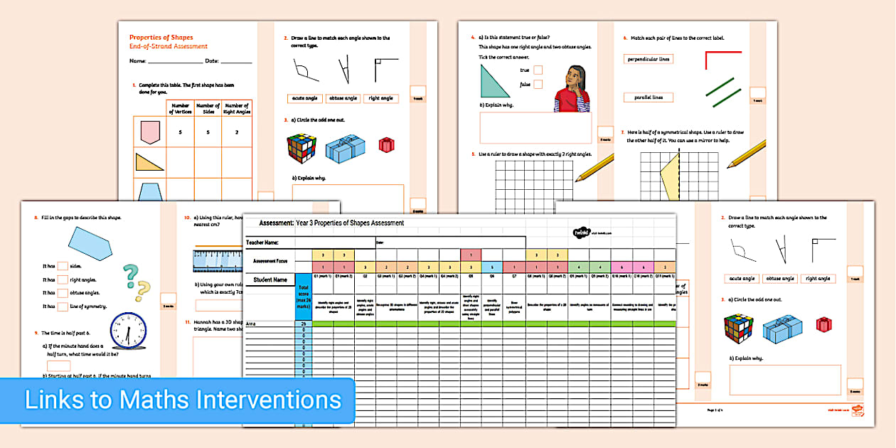 👉 End-of-Unit Year 3 Geometry Assessment | Twinkl | Maths