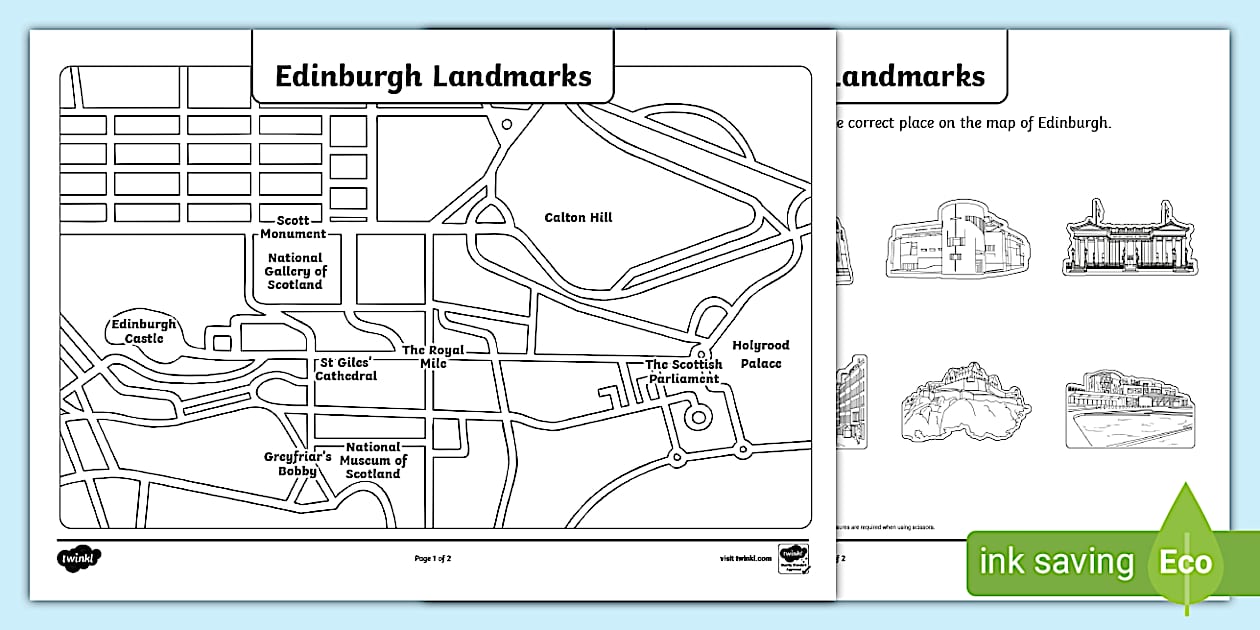 Edinburgh Landmarks Cut and Stick Activity