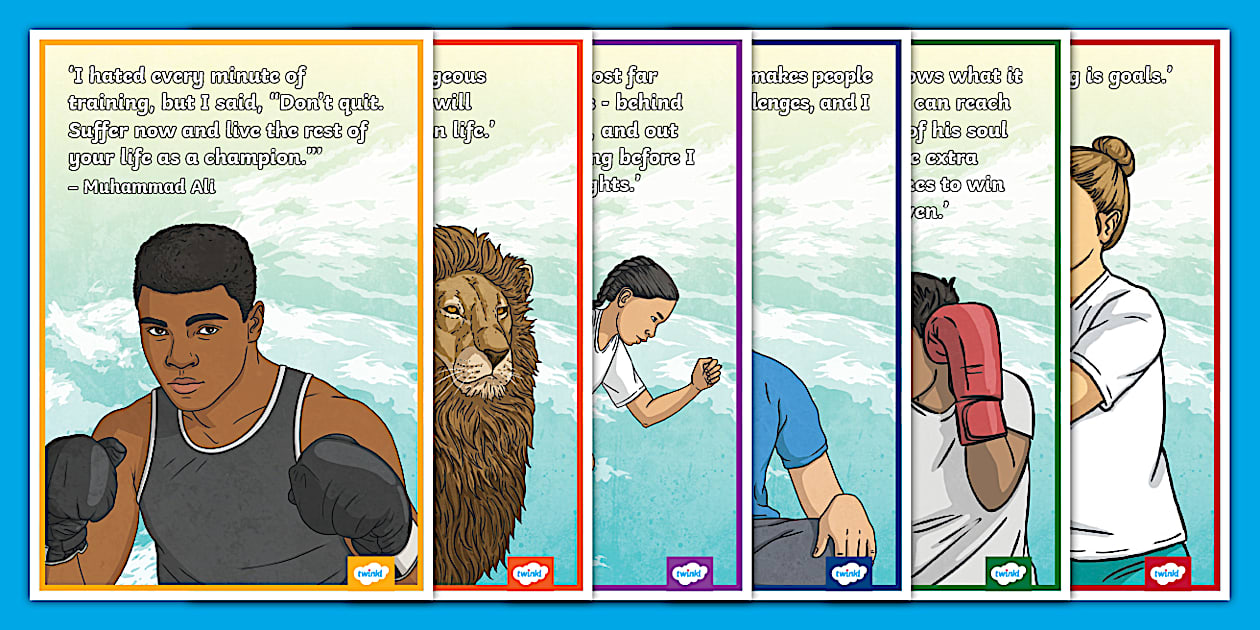 Muhammad Ali Boxing Quotes Display Posters - Twinkl