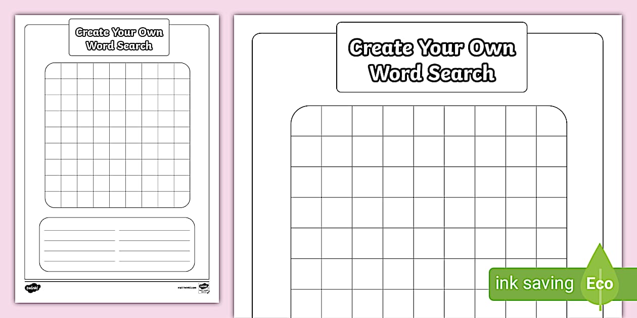 Create Your Own Word Search - Template - Twinkl