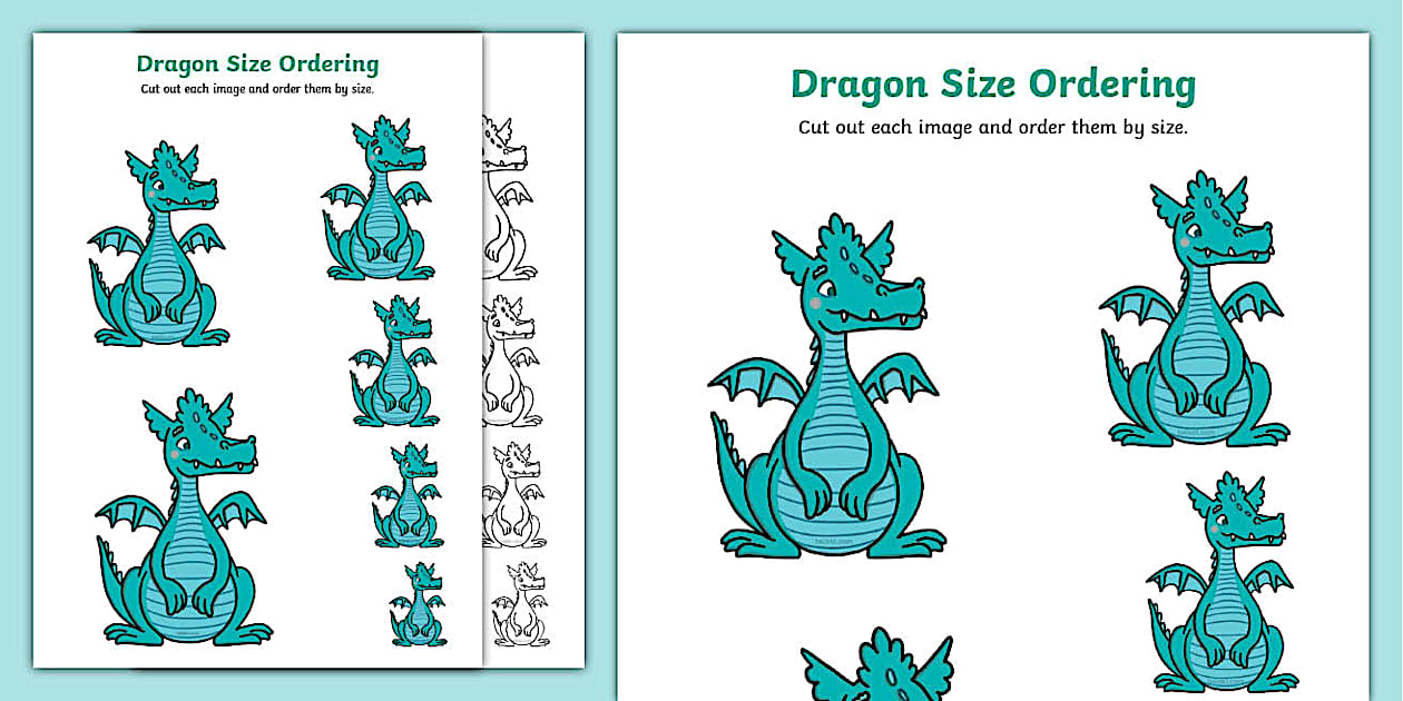 👉 Dragon Size Ordering Activity (teacher made) - Twinkl