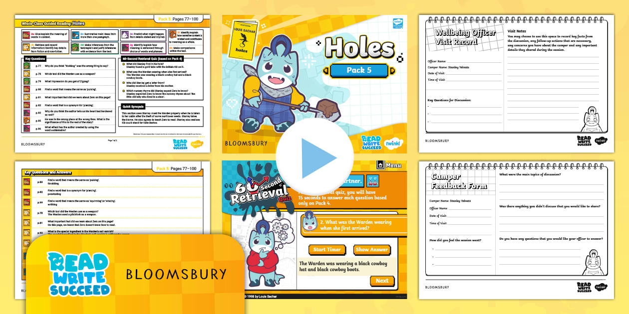 FREE! - Holes Whole-Class Guided Reading Pack 5 [UKS2]