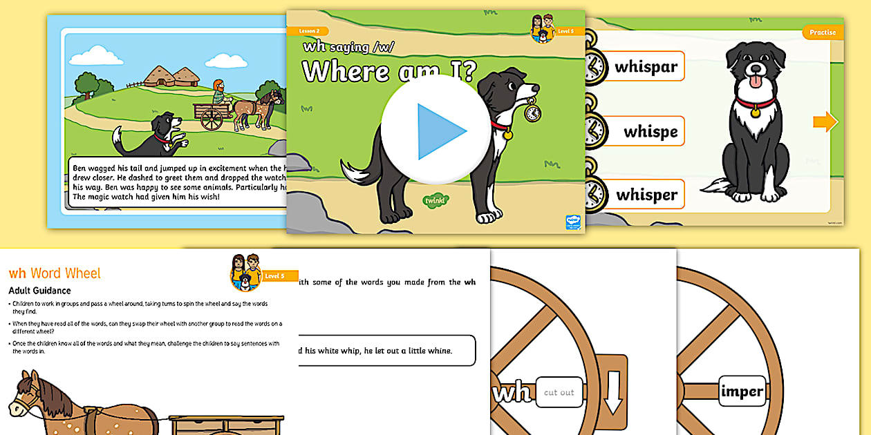 'wh' saying /w/ Lesson Pack - Level 5 Week 17 Lesson 2 Activity Pack