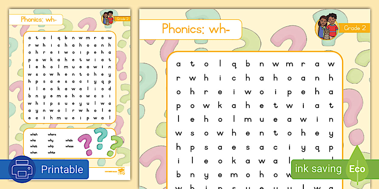 Grade 2 Phonics: wh- Wordsearch (teacher made) - Twinkl