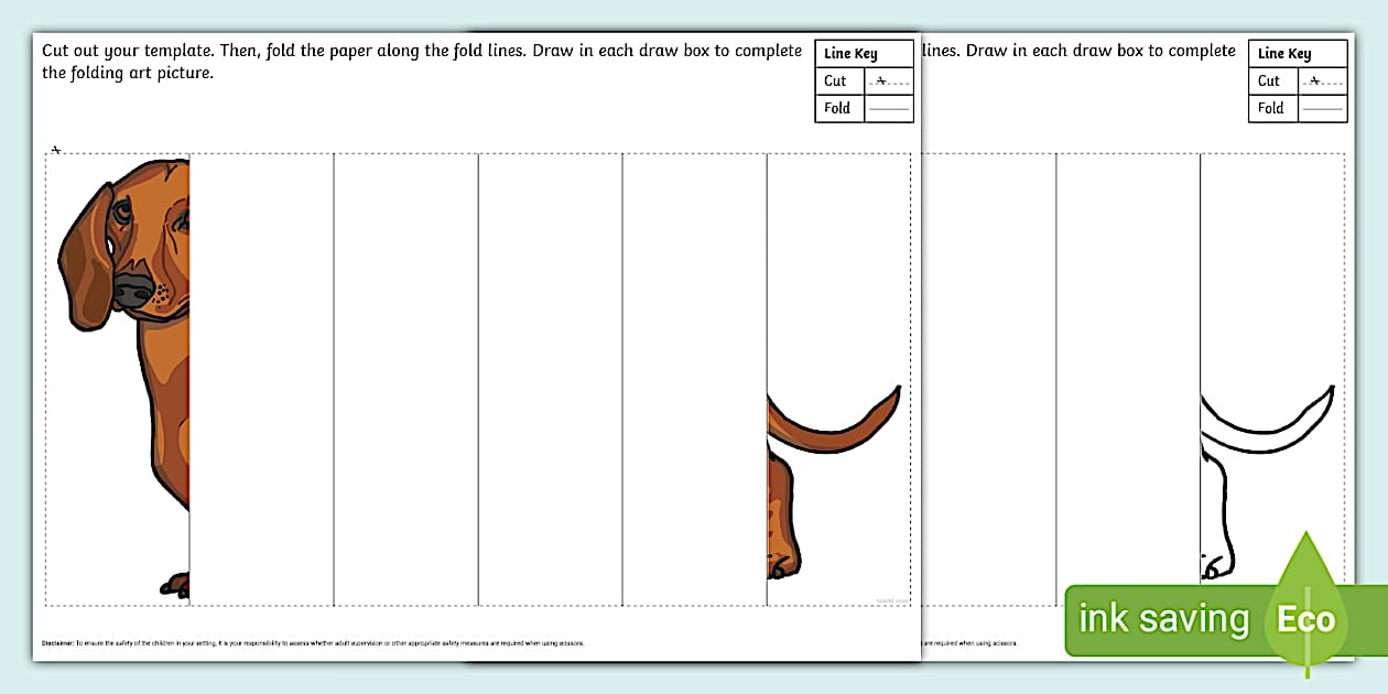 Dog Folding Art Template - Twinkl