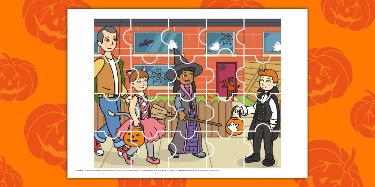 Halloween Jigsaw Puzzle (Teacher-Made) - Twinkl