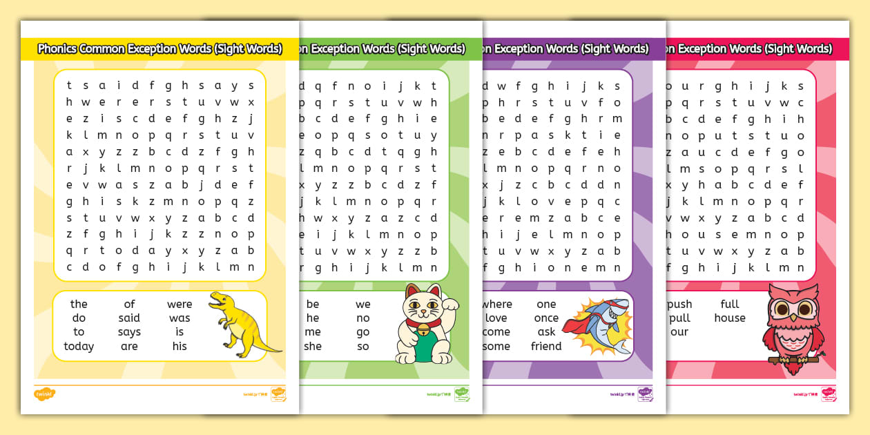 フォニックス Common Exception Words (サイトワード) ワードサーチセット