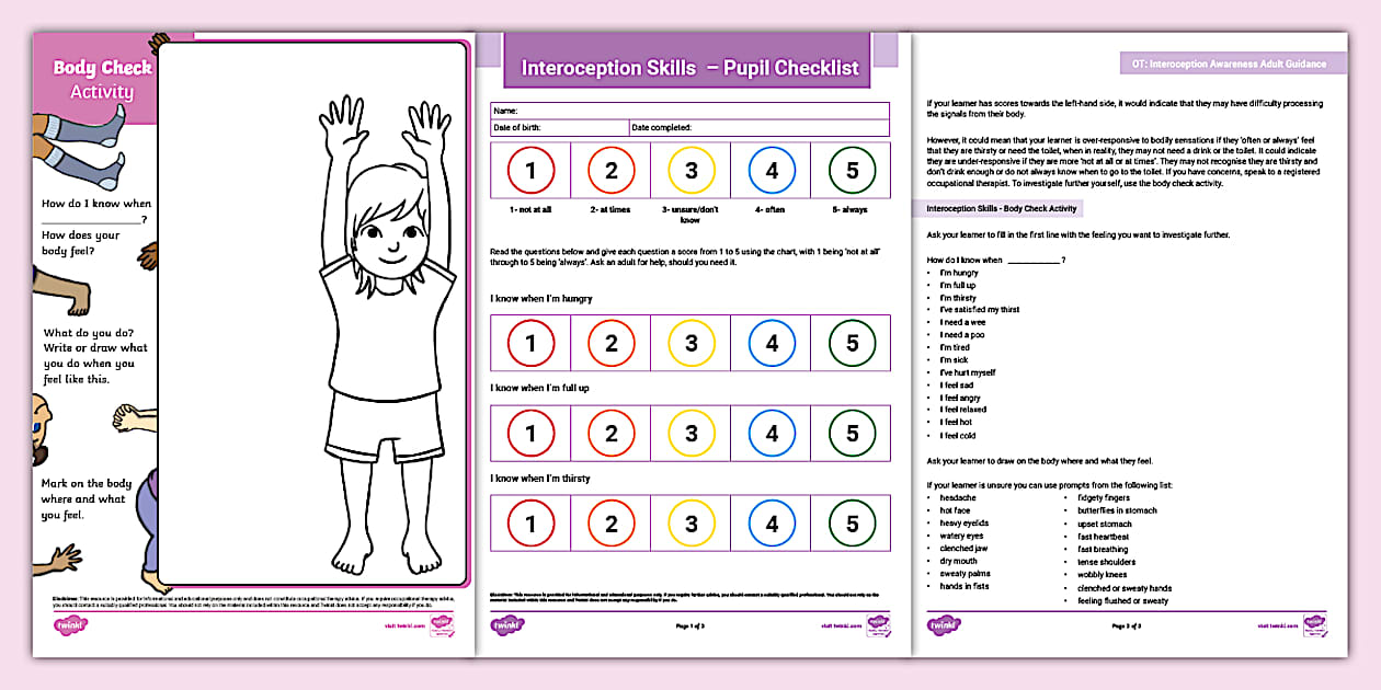 OT: Interoception Awareness Checklist (teacher made)