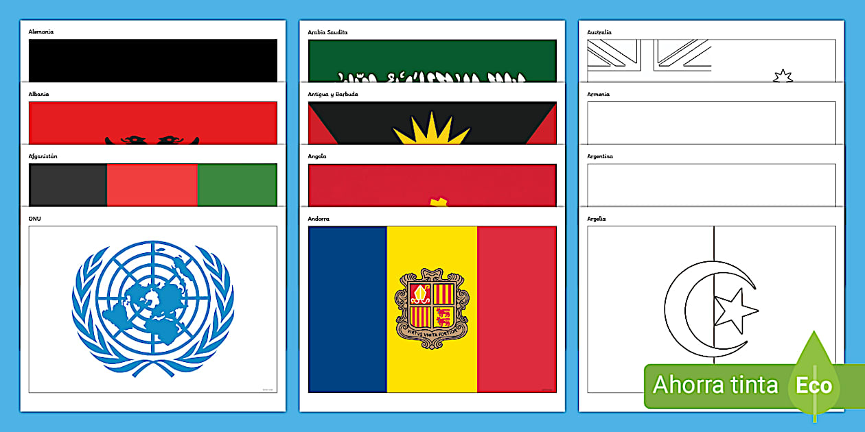Banderas de los países de la ONU - Carteles - Twinkl