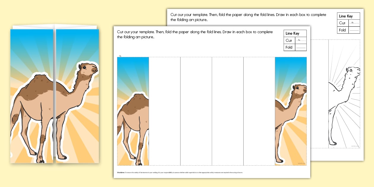 Camel Folding Art Template - Twinkl Visual Arts - Twinkl