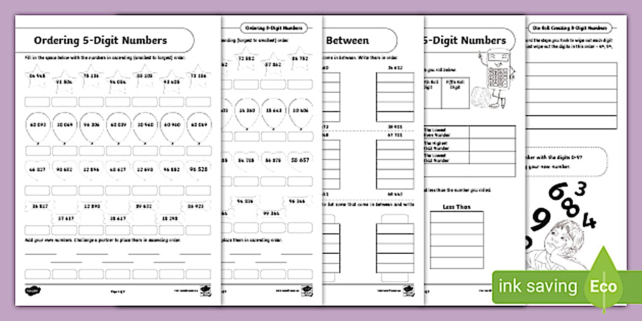 Comparing Numbers Using Place Value Worksheets | Maths