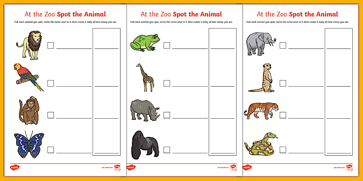 Zoo Trip Spot the Animal (teacher made) - Twinkl