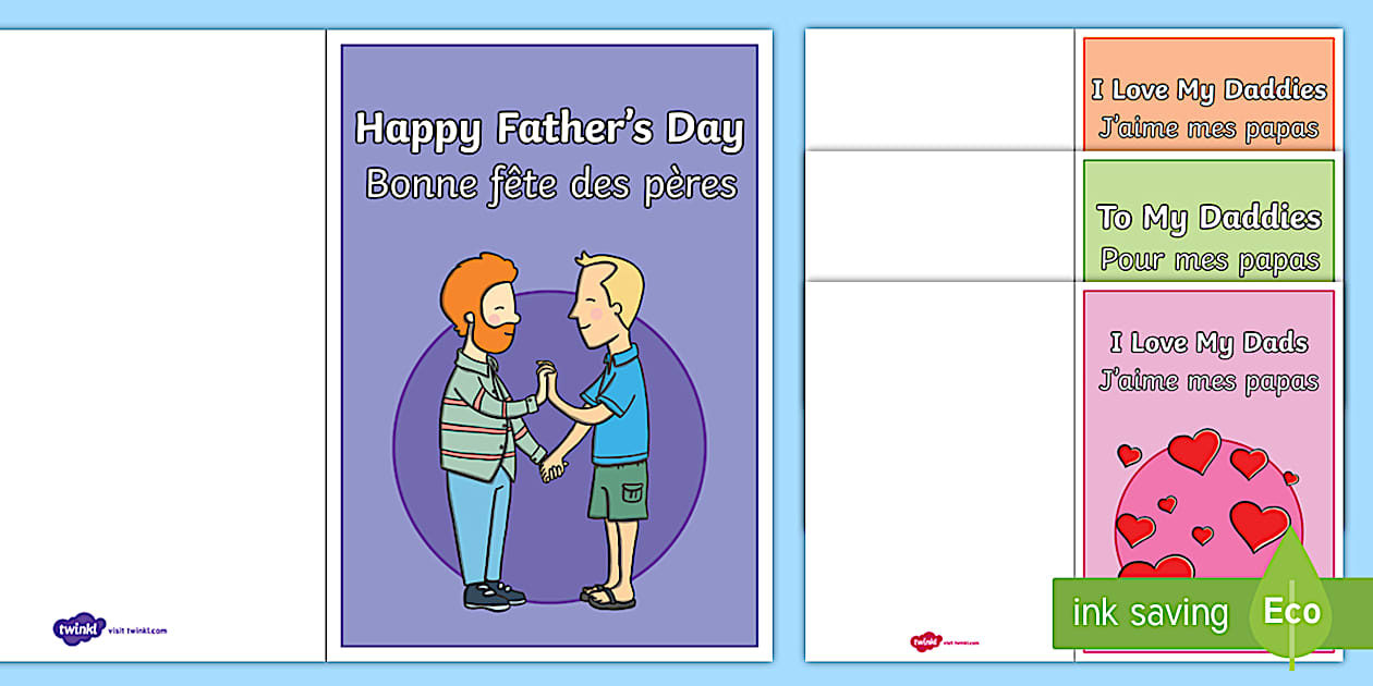 Happy Father's Day Daddies Greetings Cards - Twinkl