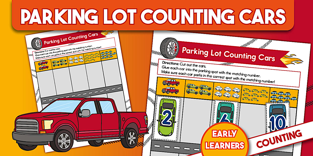 Early Childhood Parking Lot Counting Cars Cut and Paste