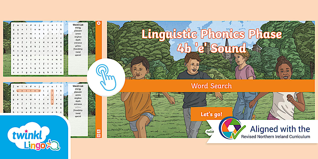 Linguistic Phonics Phase 4b 'e' Interactive Word Search