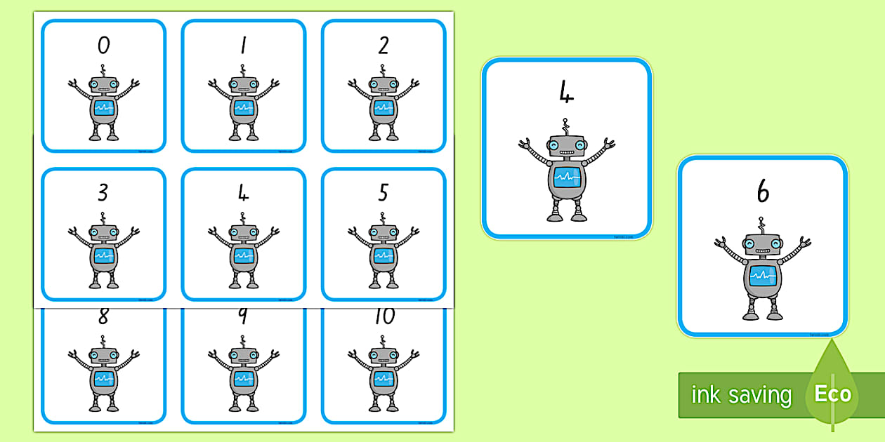 Number Bonds to 10 Robots Matching Cards - Twinkl