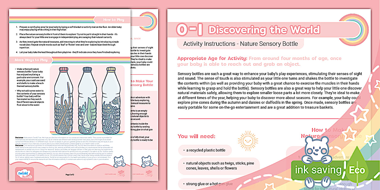 0-12 Months Discovering the World Nature Sensory Bottle