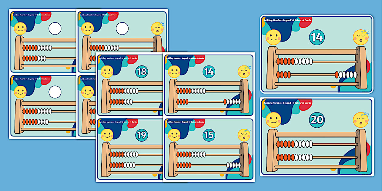 👉 Building Numbers 14-20 Rekenrek Cards (teacher made)