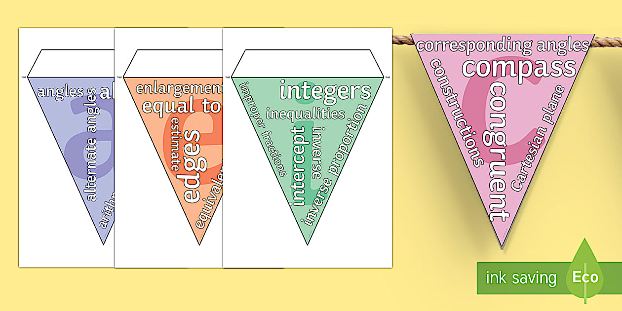ABC Maths Words Display Bunting (teacher made) - Twinkl