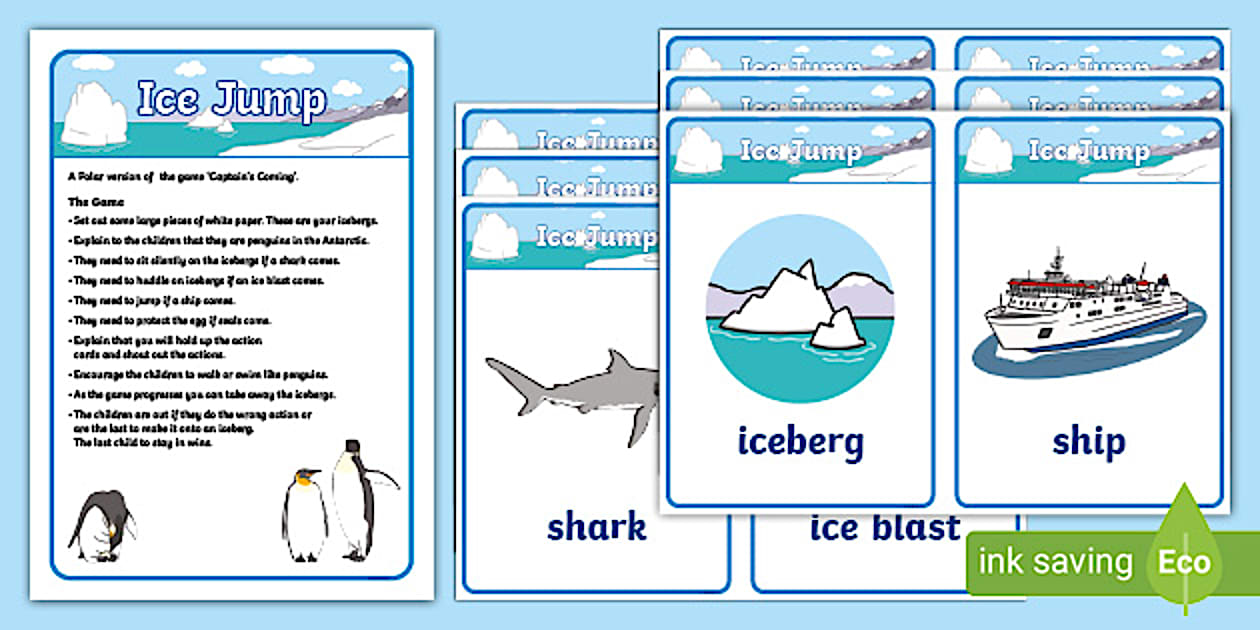 Ice Jump Activity Action Cards (Teacher-Made) - Twinkl
