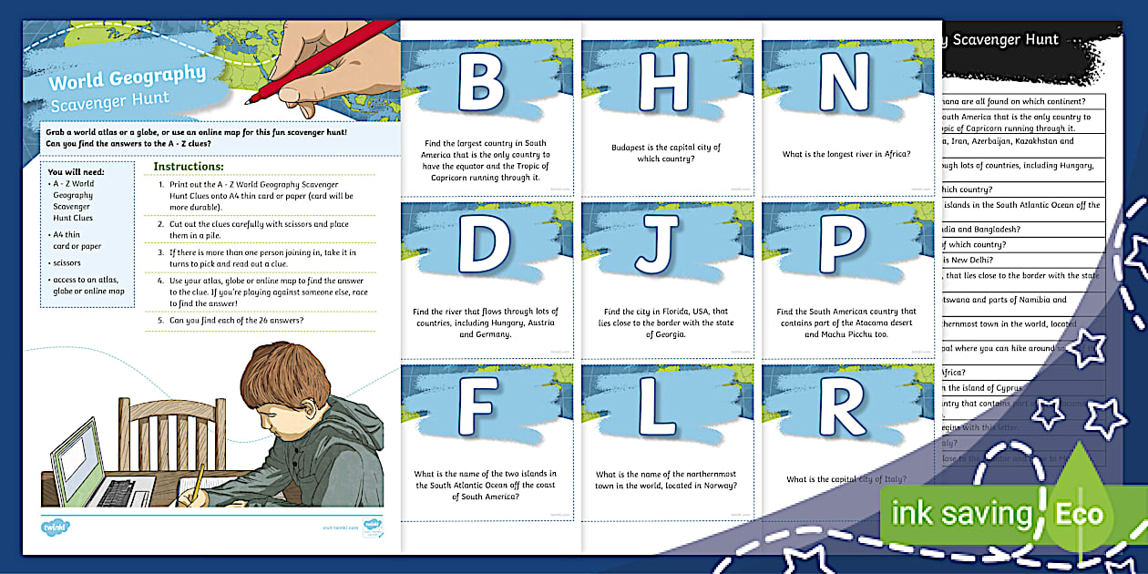 World Geography Scavenger Hunt