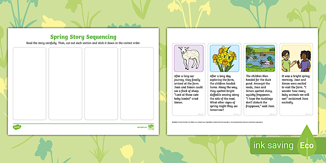 Spring Story Sequencing Strips (Teacher-Made) - Twinkl