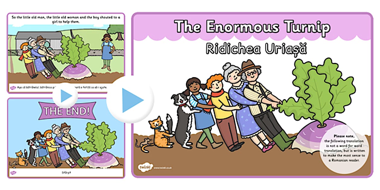 The Enormous Turnip Story PowerPoint EAL Romanian Translation