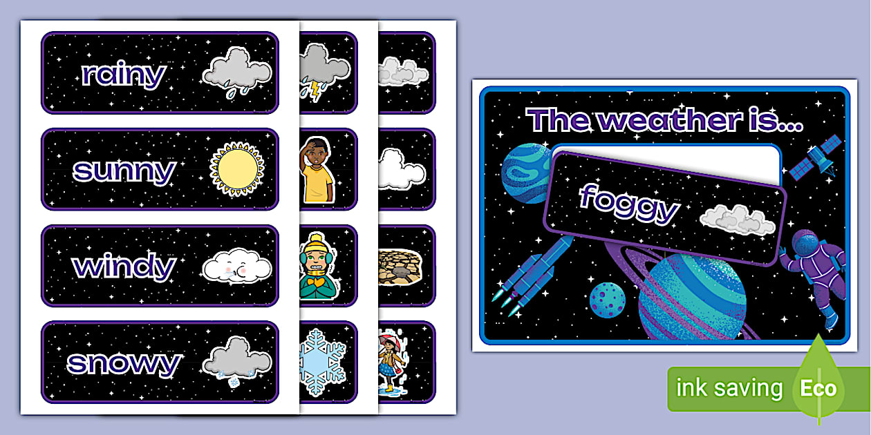Space-Themed Weather Display Set (teacher made) - Twinkl