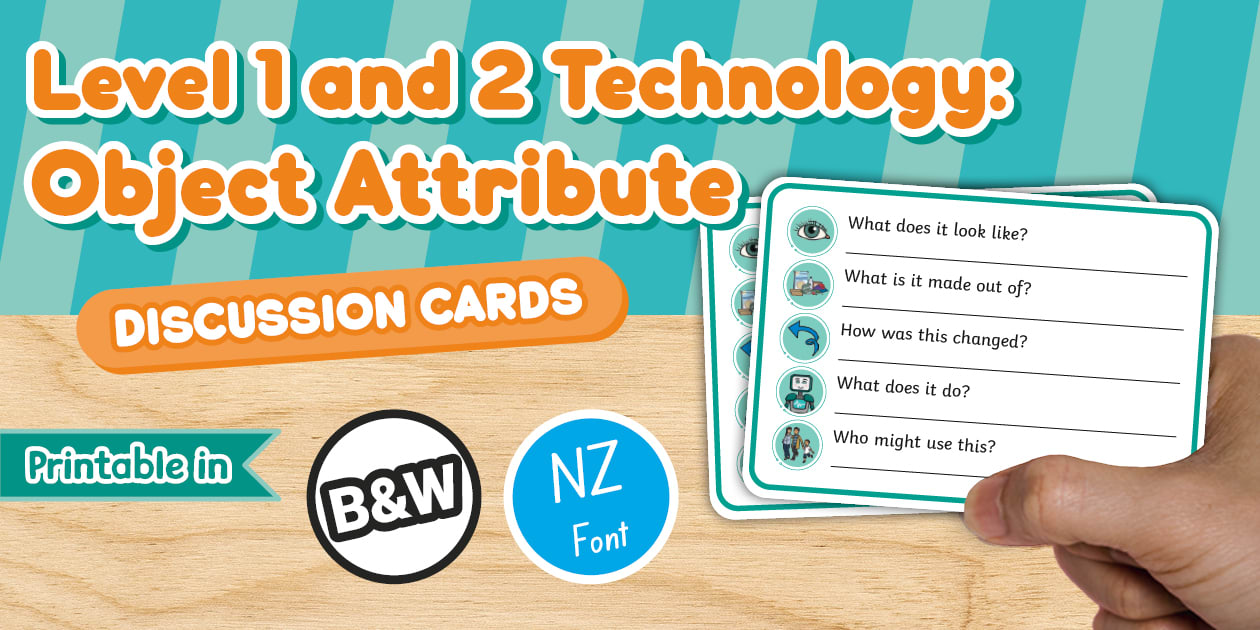 Level 1 and 2 Technology: Object Attribute Discussion Label Cards