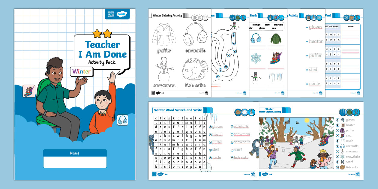Teacher I Am Done Activity Pack | Winter | Lv.2