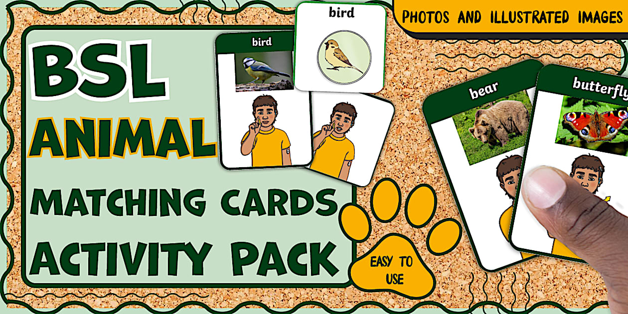 BSL Animal Matching Cards Activity Pack