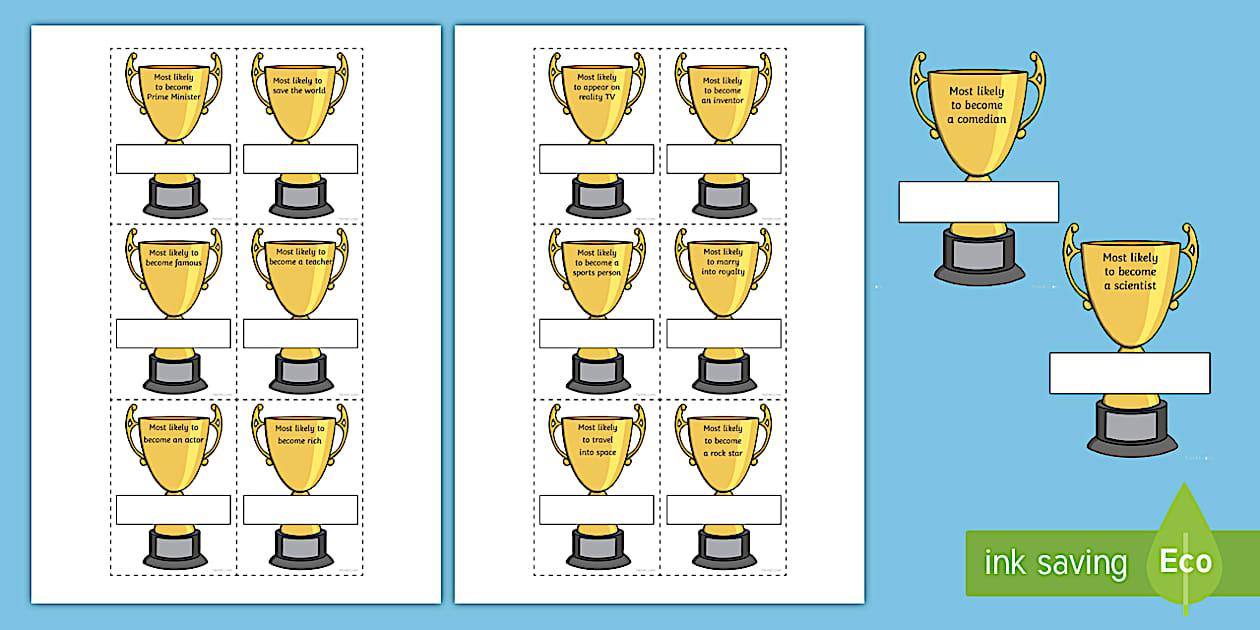 Editable Leavers Awards Cut-outs (teacher made) - Twinkl