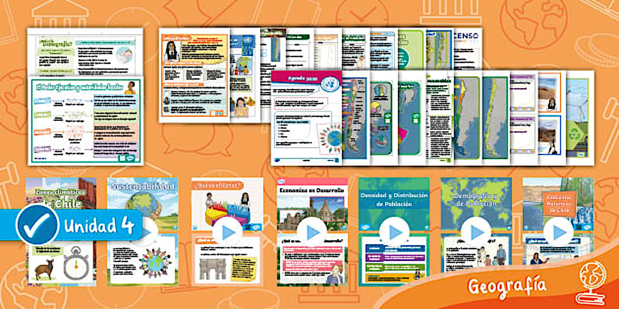Pack | Geografía | Regiones y Desarrollo | Unidad 4 | 8°