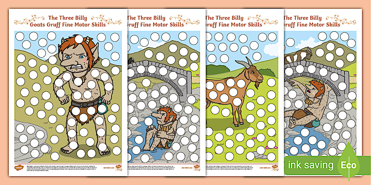 The Three Billy Goats Gruff Fine Motor Skills Activity