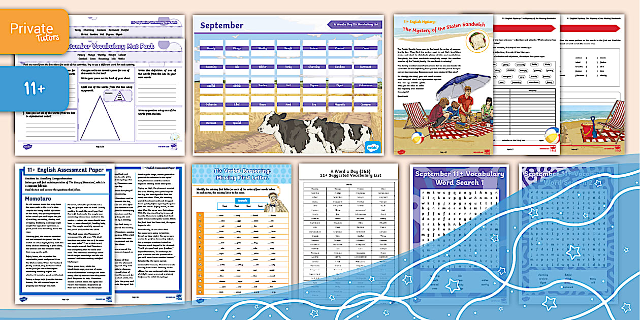 11+ A Word a Day September Vocabulary Pack