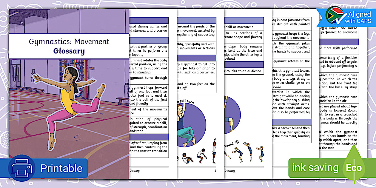 Grade 6 Physical Fitness Gymnastics Movement Glossary