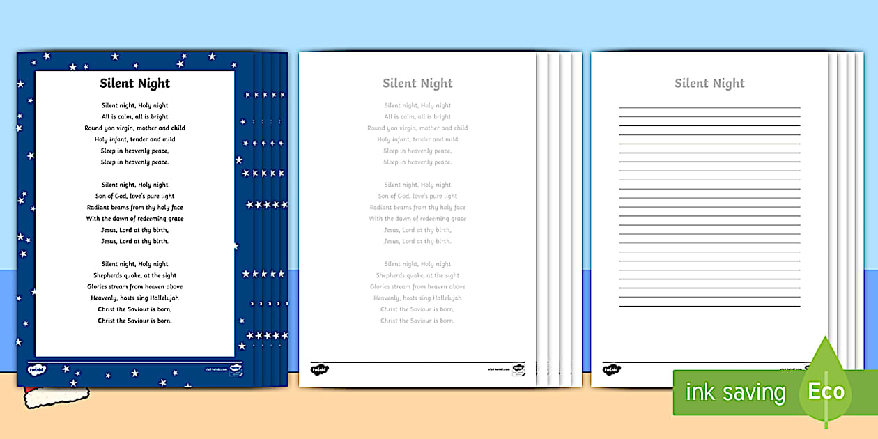 Christmas Carol Handwriting Practice Activity Pack