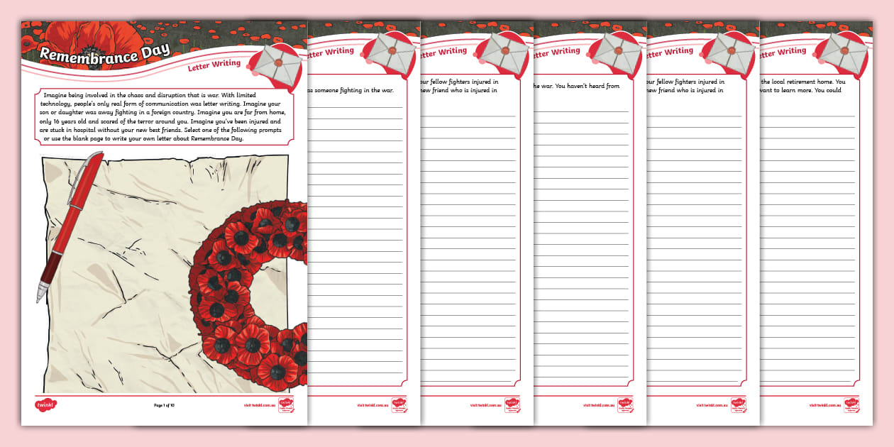 Remembrance Day - Letter Writing (Teacher-Made) - Twinkl