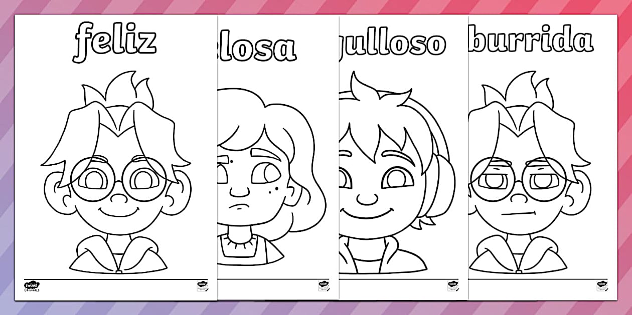 Emociones para colorear - Twinkl México (teacher made)