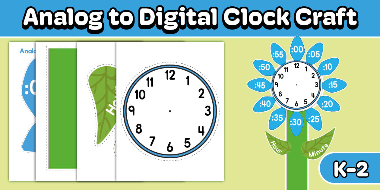 Analog to Digital Clock Flower Craft