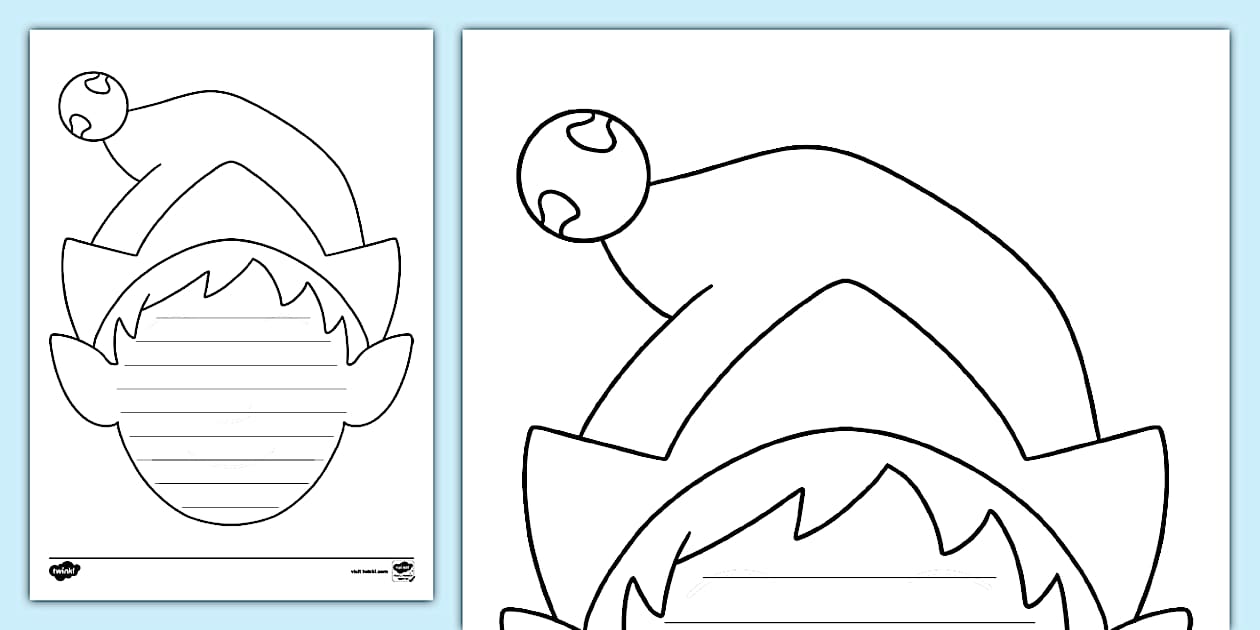 Christmas Elf Shape Poem Template (teacher made) - Twinkl