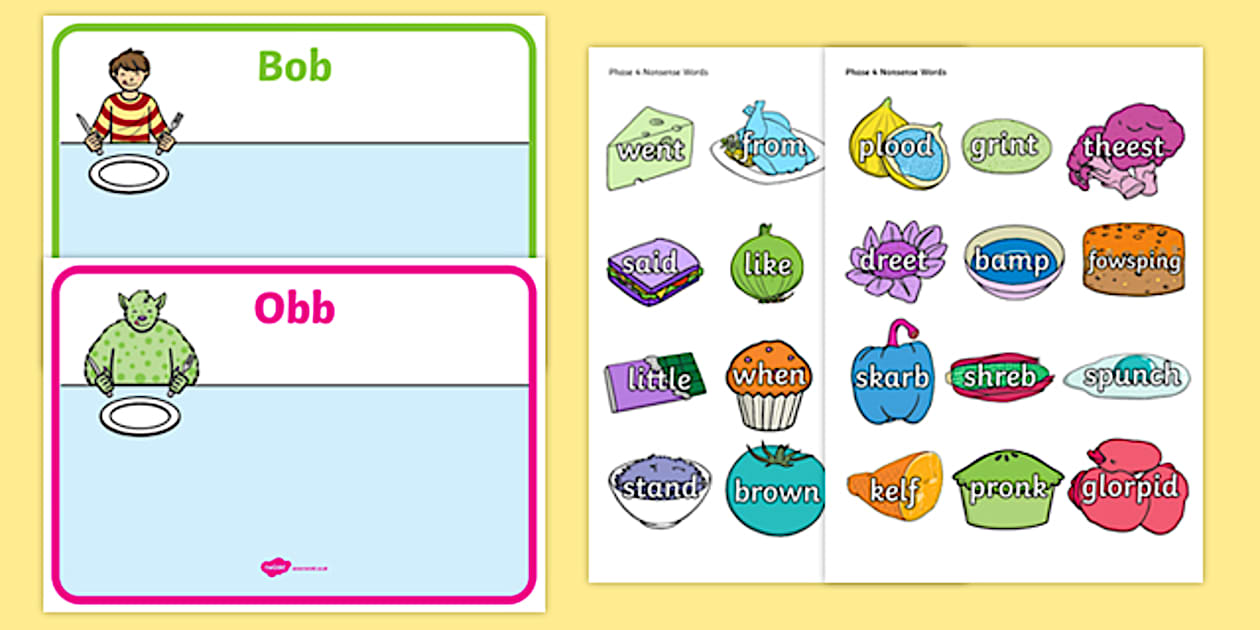 Obb and Bob Phase 4 Sorting Activity (teacher made) - Twinkl