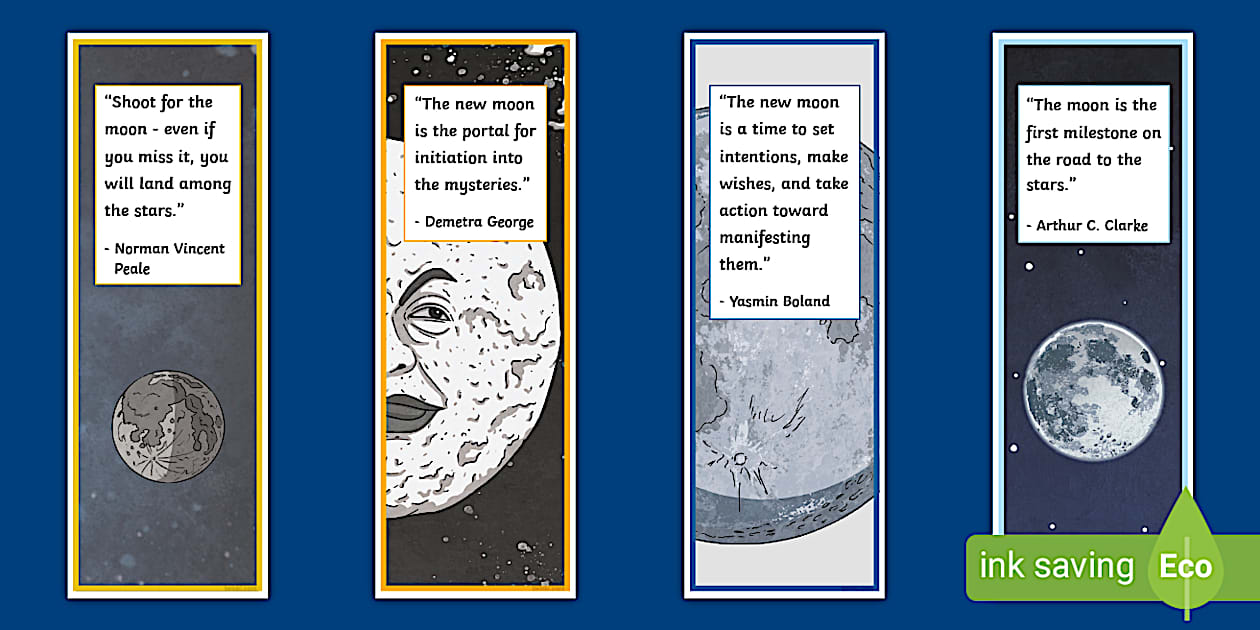 Moon Quotes Bookmarks (teacher made) - Twinkl