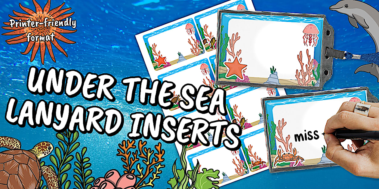 Foundation Phase - Classroom Organisation - Under the Sea - Lanyard Inserts